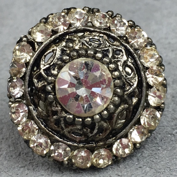 Vintage | Jewelry | Vintage Rhinestone Lapel Pin 3 Diameter | Poshmark